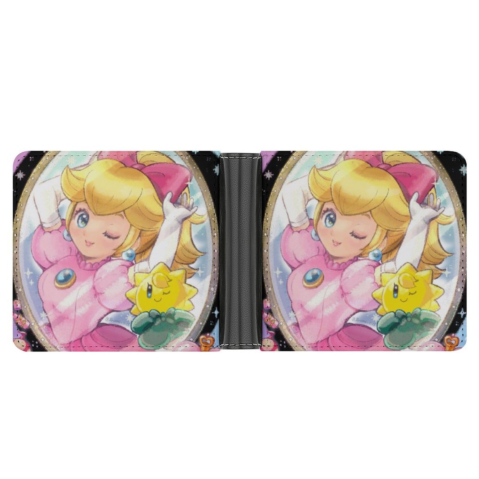 Anime Mario Princess Peach Wallet For Girls Cute Purse Leather Bifold ...