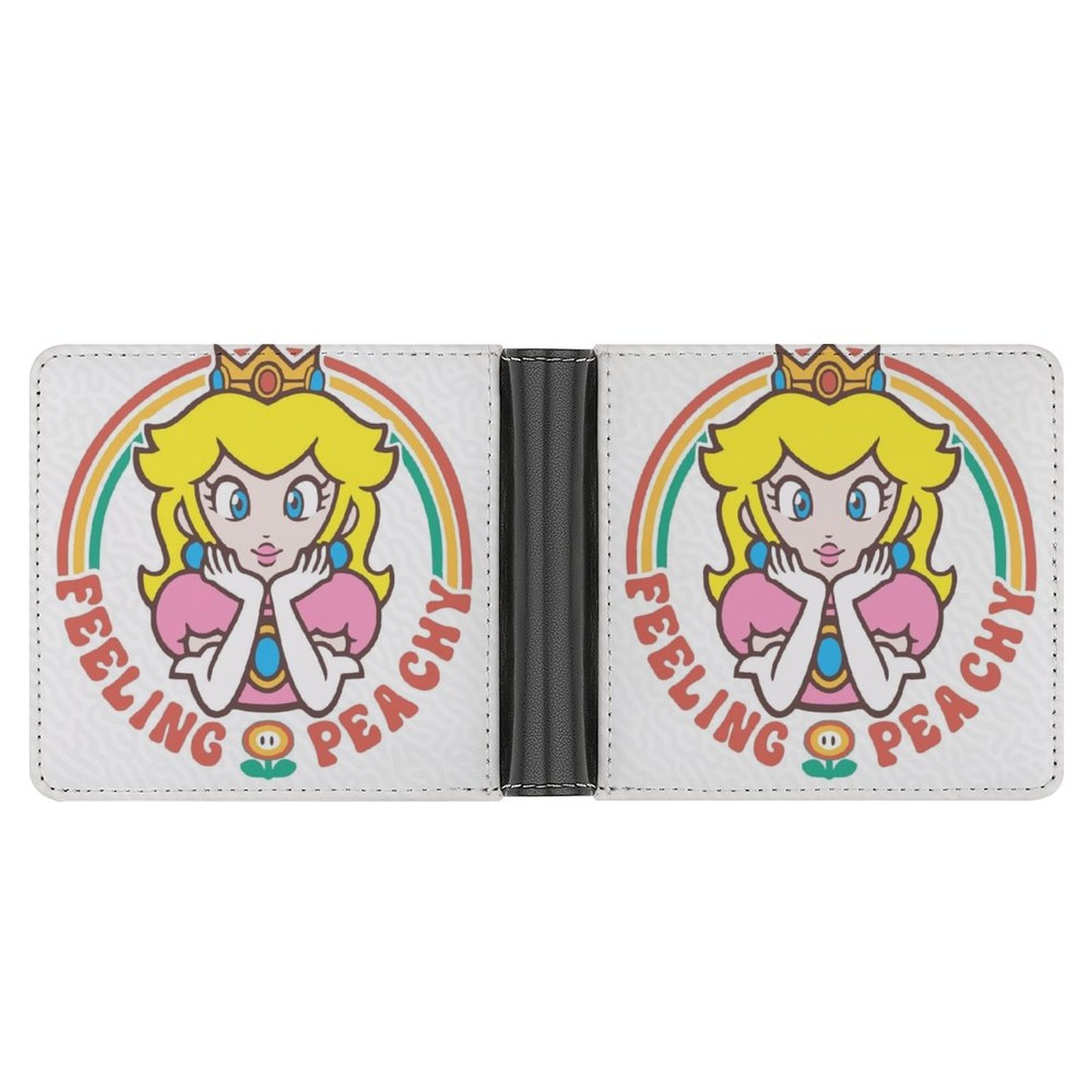 Anime Mario Princess Peach Wallet For Girls Cute Purse Leather Bifold ...