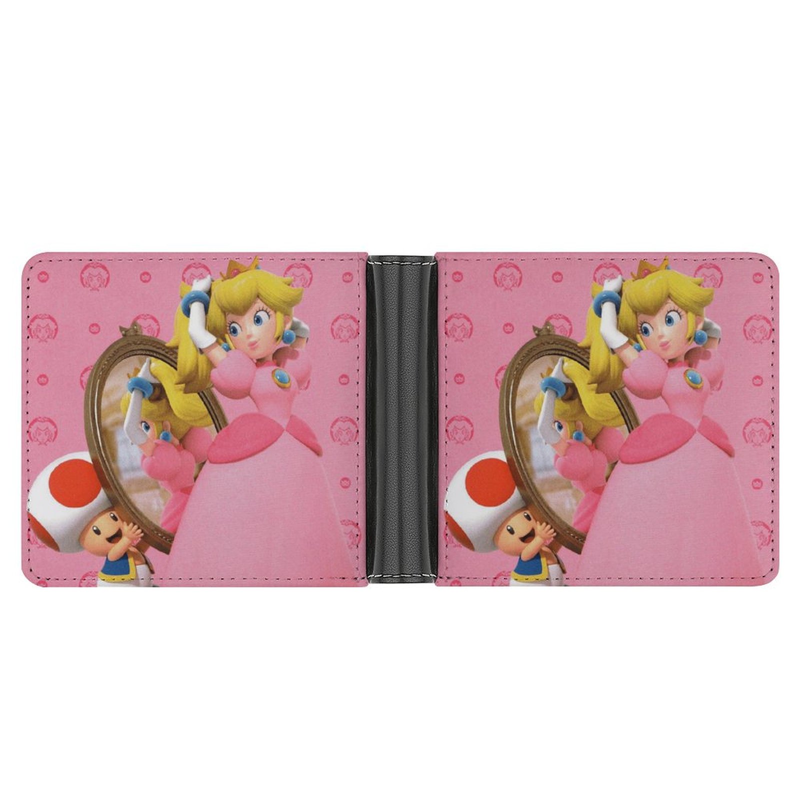 Anime Mario Princess Peach Wallet For Girls Cute Purse Leather Bifold ...