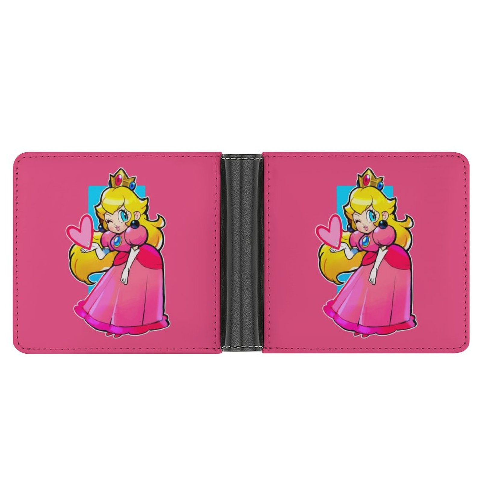 Anime Mario Princess Peach Wallet For Girls Cute Purse Leather Bifold ...