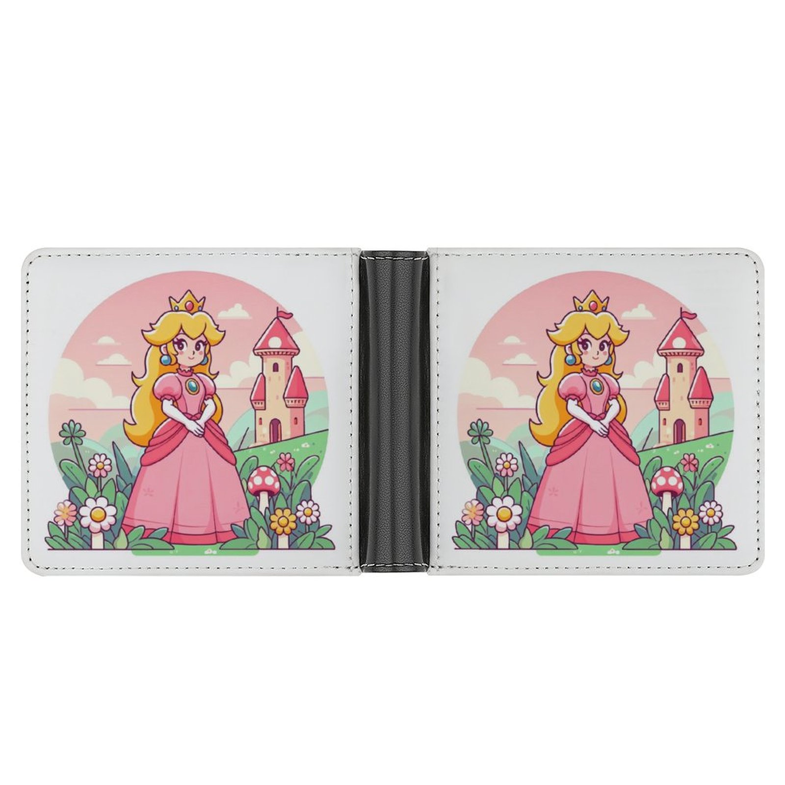 Anime Mario Princess Peach Wallet For Girls Cute Purse Leather Bifold ...