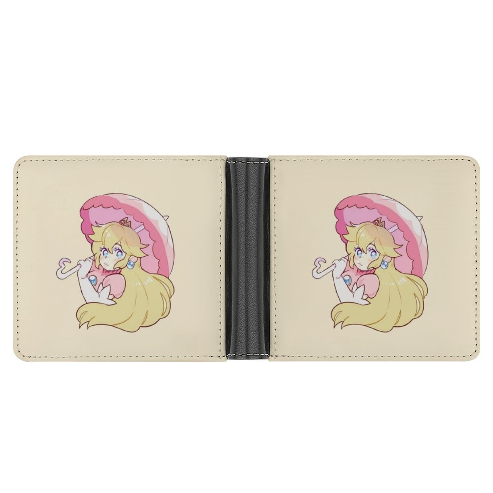 Anime Mario Princess Peach Wallet For Girls Cute Purse Leather Bifold ...