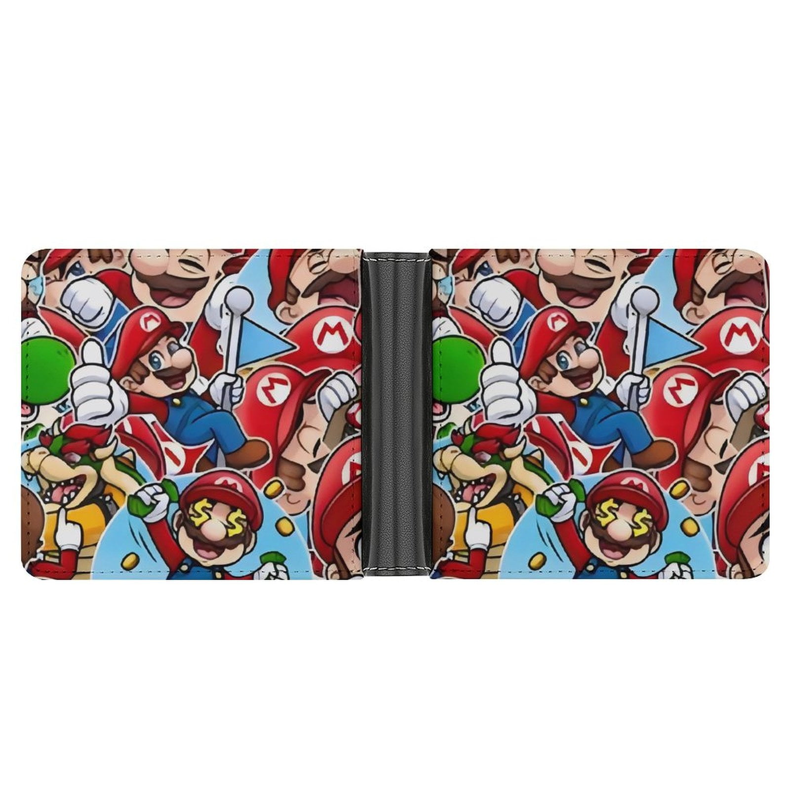 Anime Mario Wallet For Men Purse Leather Bifold Wallet Mario Merch for ...