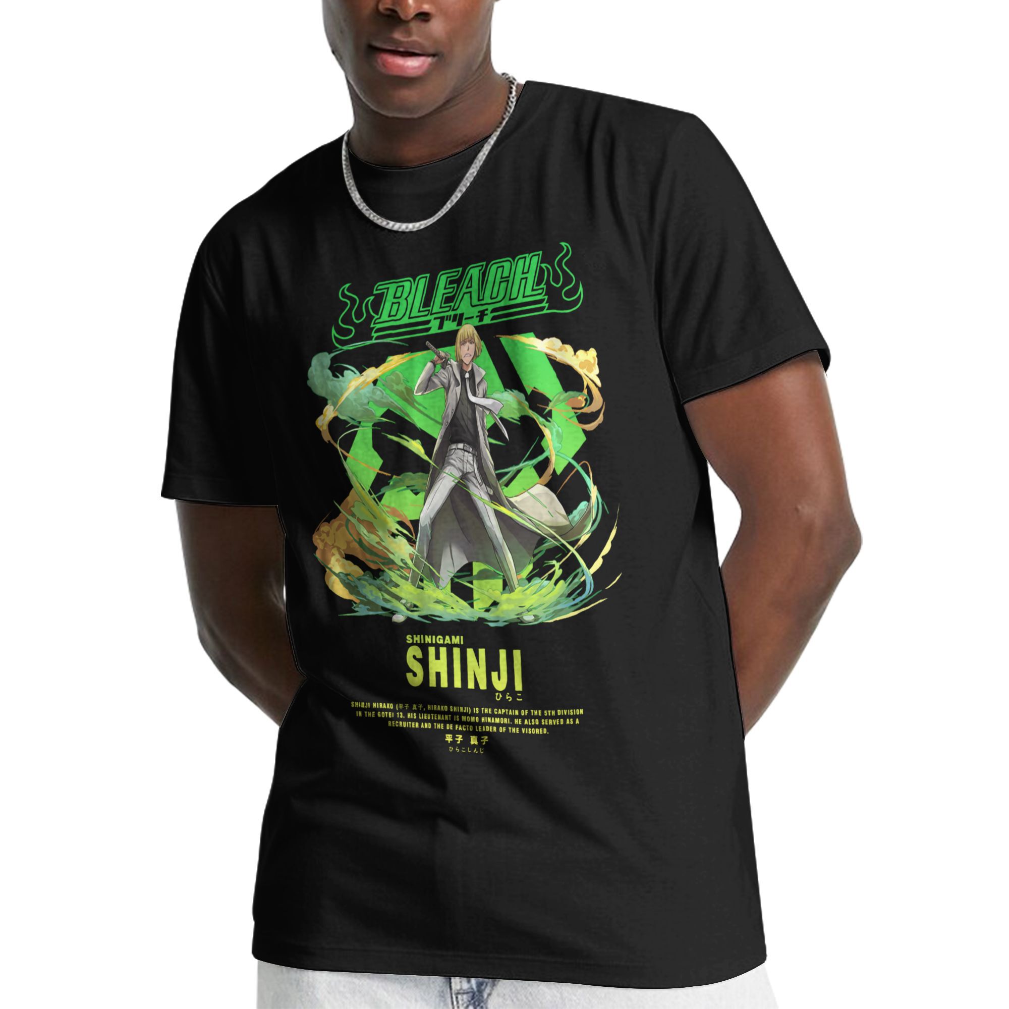 Anime Mens Womens Short Sleeve Crew T-Shirt Bleach Shinji Hirako Guts ...