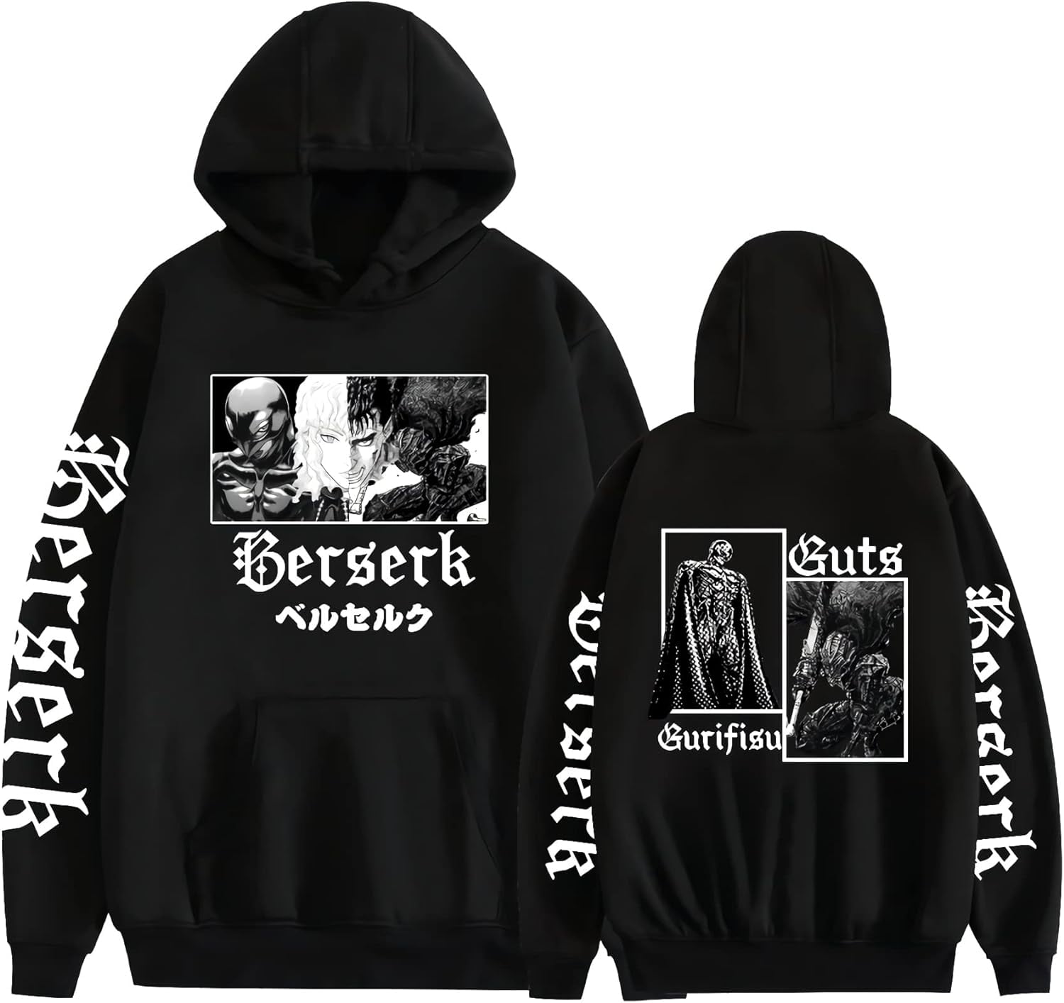 Anime Merch Berserk Hoodie 3D Japanese Cosplay Sweatshirts Pullover ...