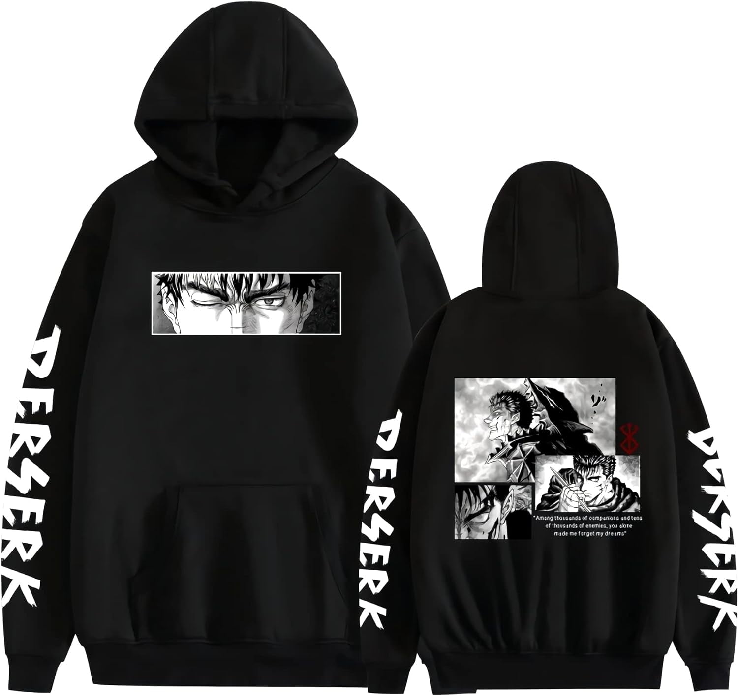 Anime Merch Berserk Hoodie 3D Japanese Cosplay Sweatshirts Pullover ...