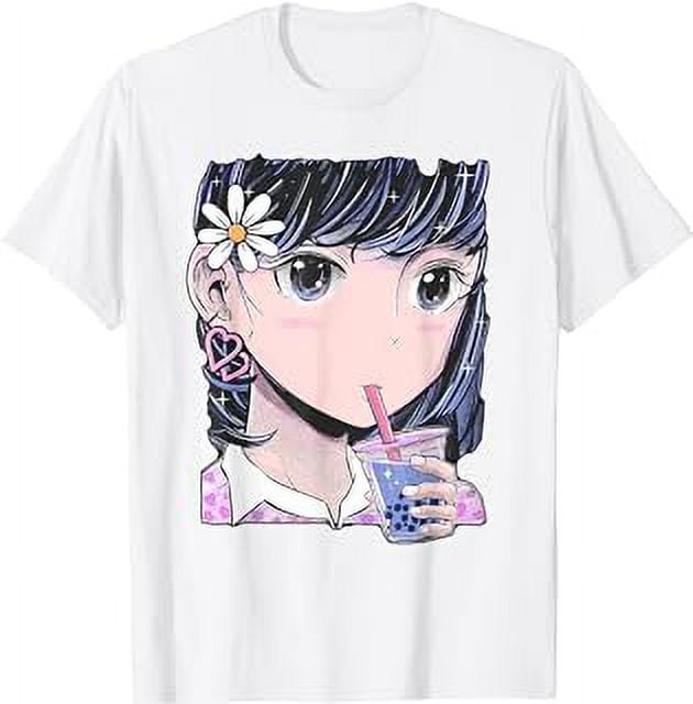 Anime Merch Kawaii Girls Anime Girl Bubble Tea T-Shirt - Walmart.com