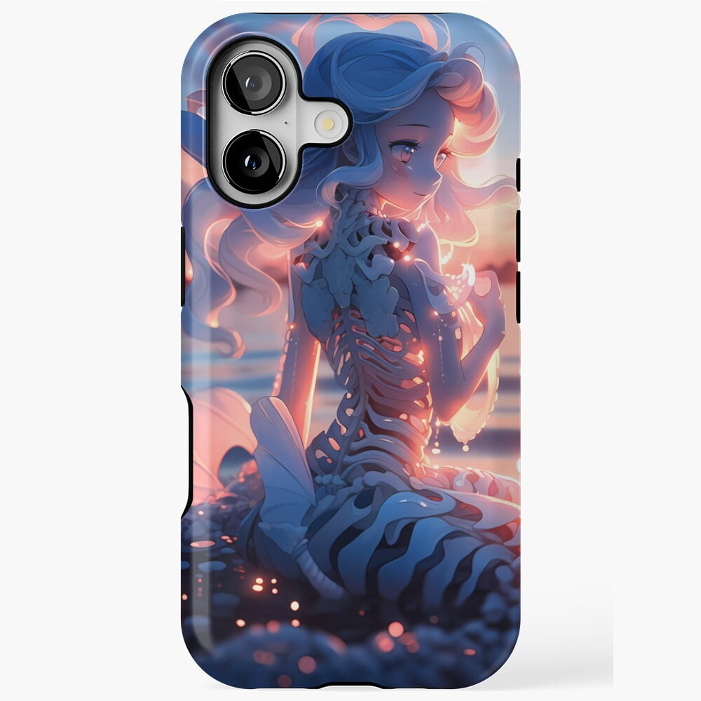 Anime Mermaid Sunset Ocean Fantasy Scene Case for iPhone 17 16 15 14 13 ...