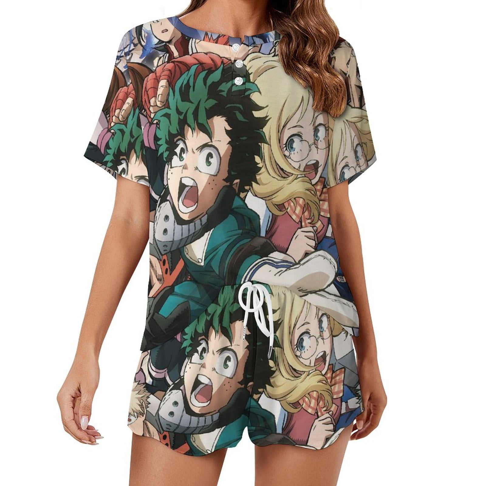 Anime Mha My Hero Academia Summer Home Suit For Womens Short-Sleeved ...