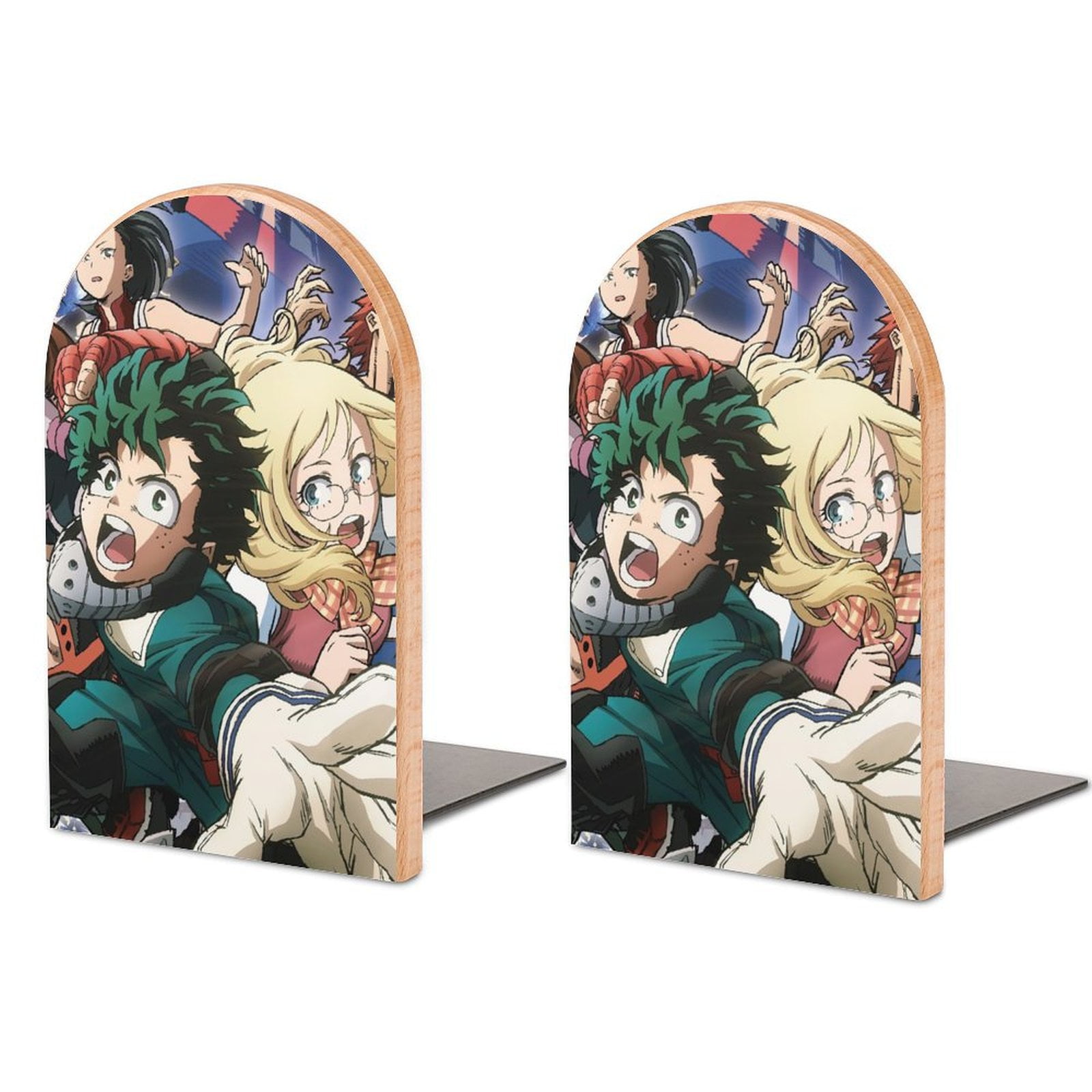 Anime Mha My Hero Academia Bookends Wood Book Divider Decor Shelves Non ...