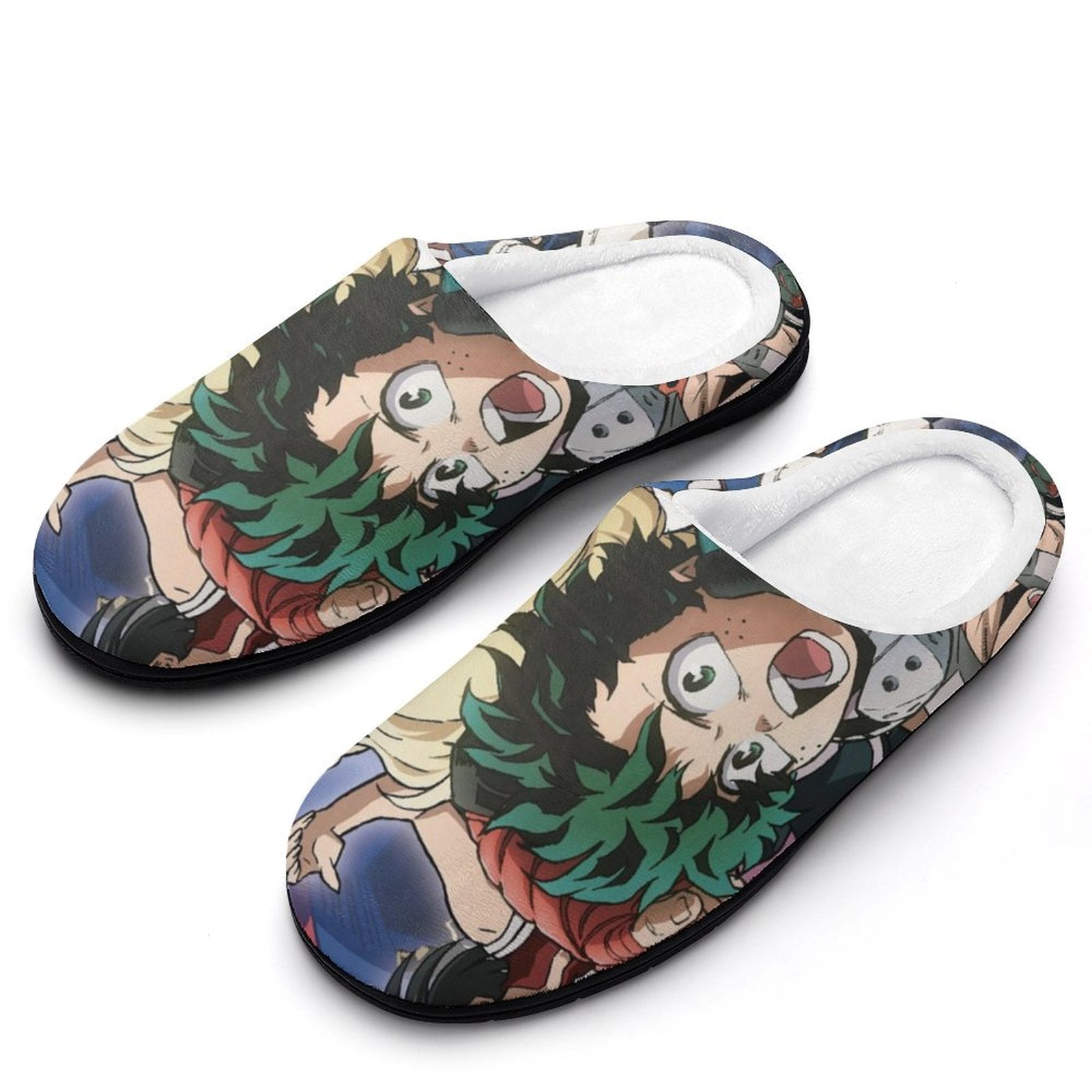 Anime Mha My Hero Academia Fuzzy Cotton Slippers For Mens Winter Cotton ...
