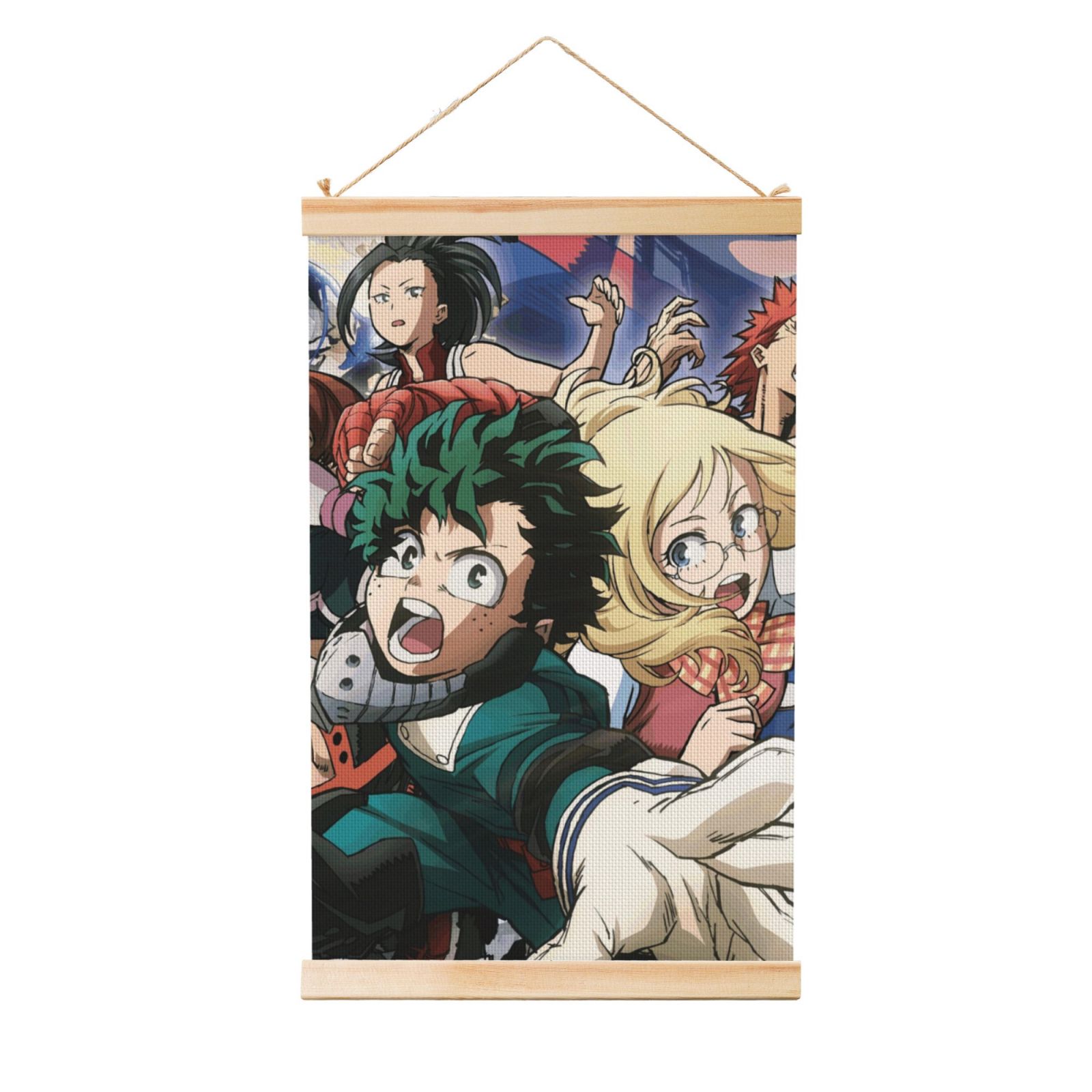 Anime Mha My Hero Academia Wooden Shaft Hanging Poster Canvas Wall ...