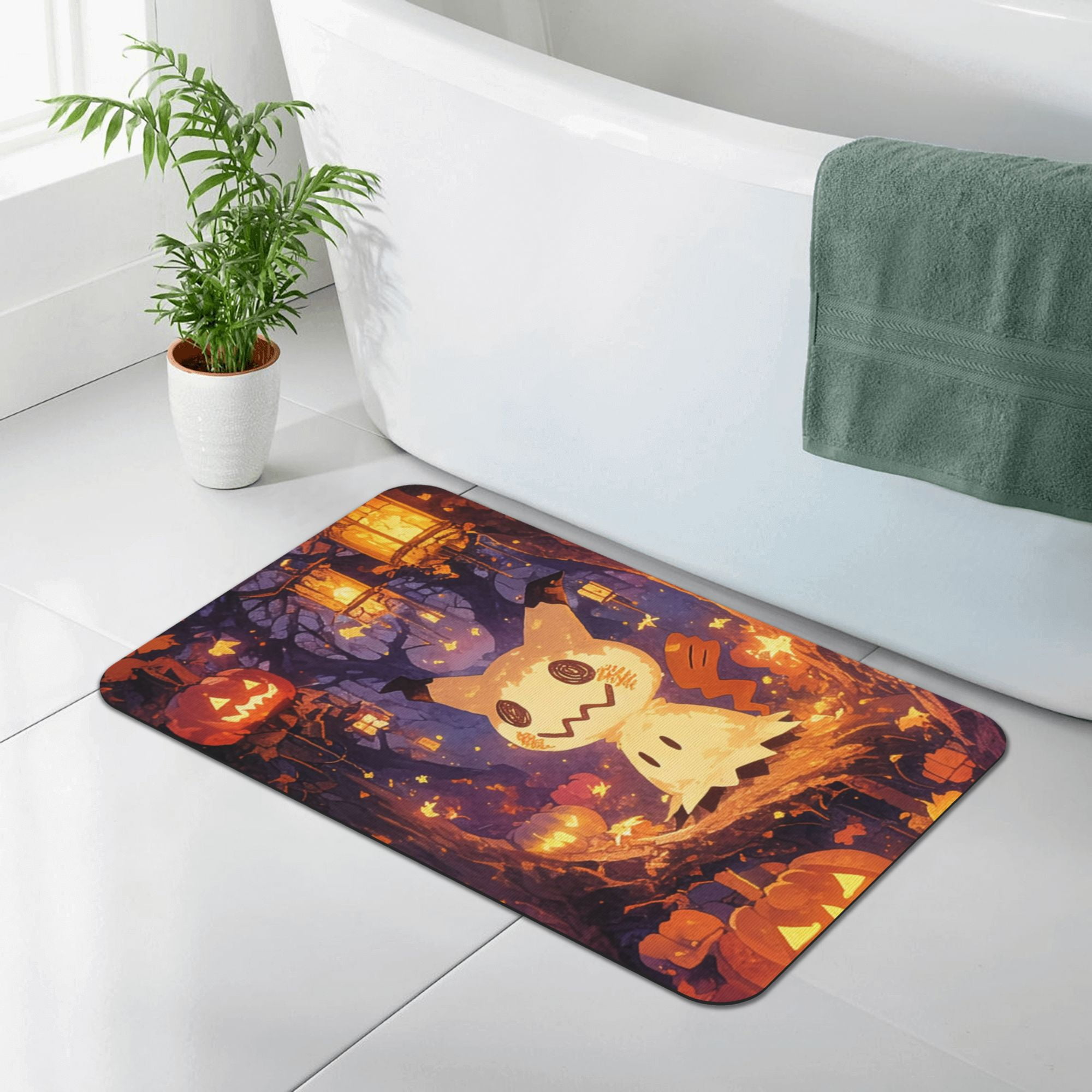 Anime Mimikyu Bath Mat Diatomaceous Earth Shower Mat Non-Slip Super ...