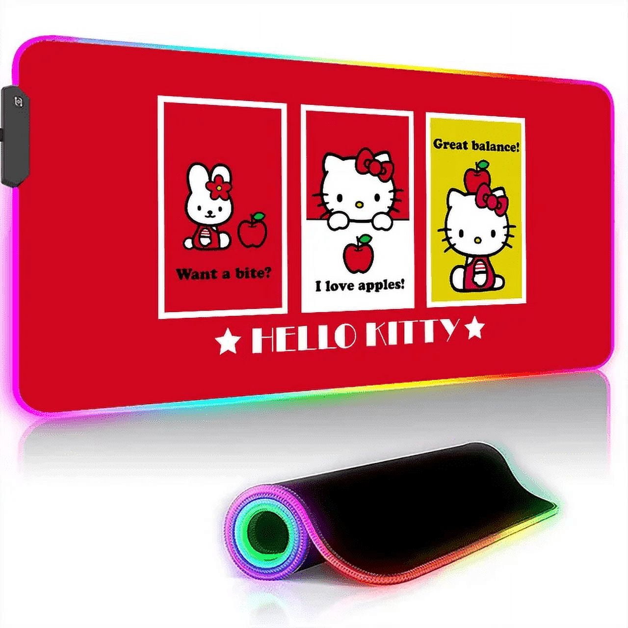 Anime Mouse Pad 900x400 Hello K-kitty Mousepad Rgb PC Gamer Cabinet Big ...