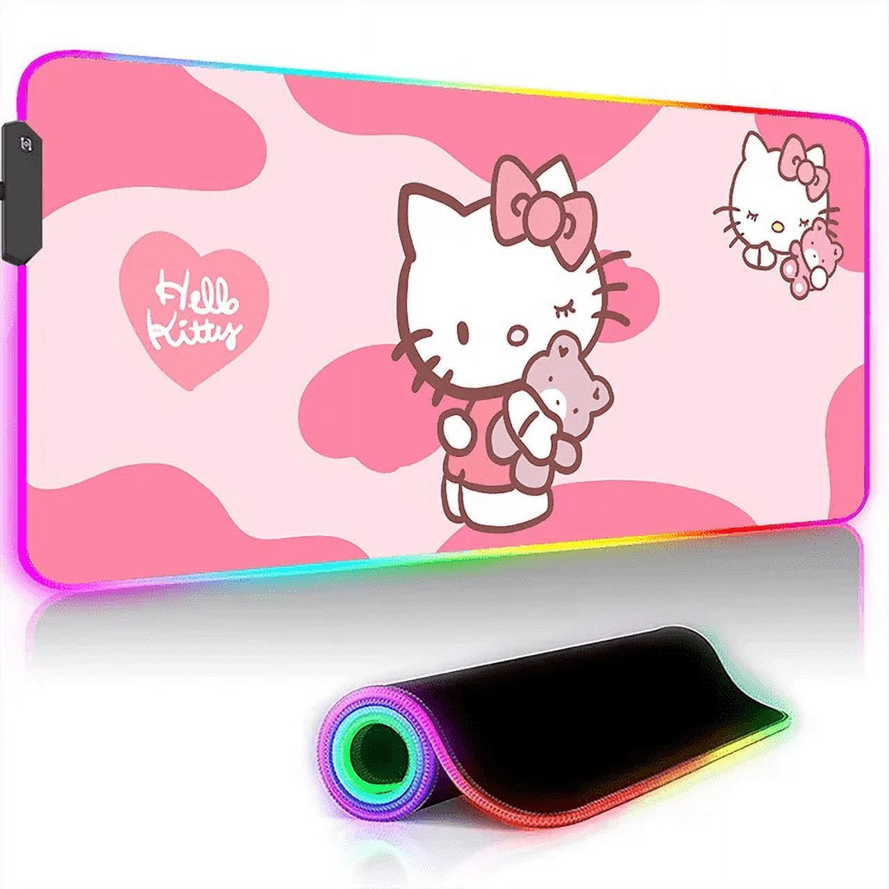 Anime Mouse Pad 900x400 Hello K-kitty Mousepad Rgb PC Gamer Cabinet Big ...