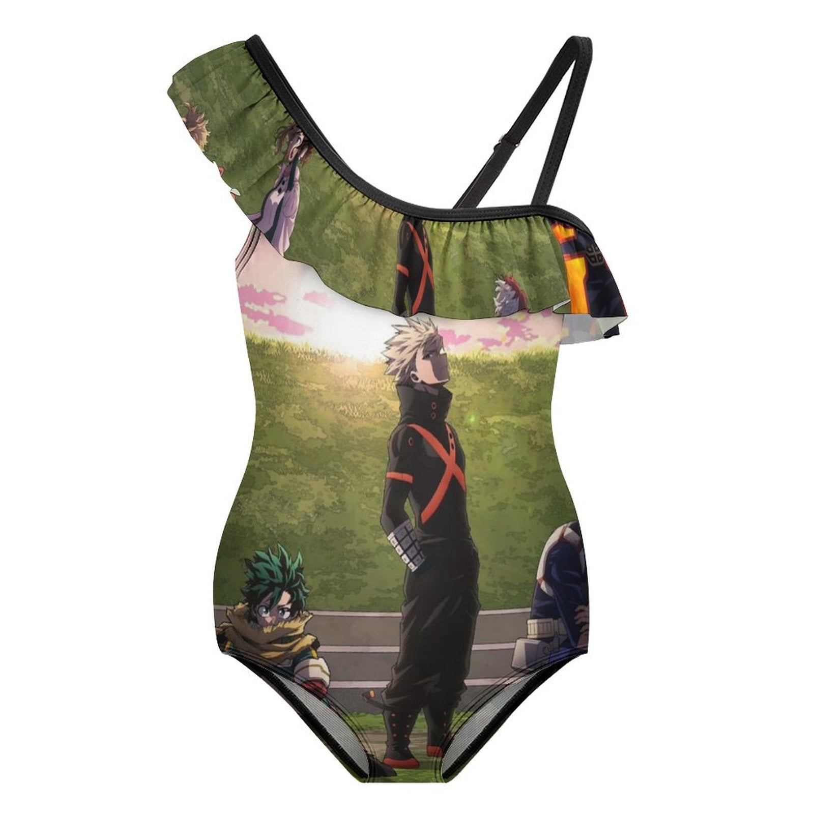 Anime My Hero Academia Boku One-Piece Swimsuit for Girls Adjustable One ...