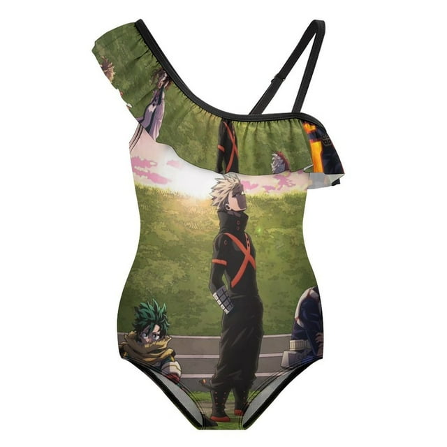 Anime My Hero Academia Boku One-Piece Swimsuit for Girls Adjustable One ...