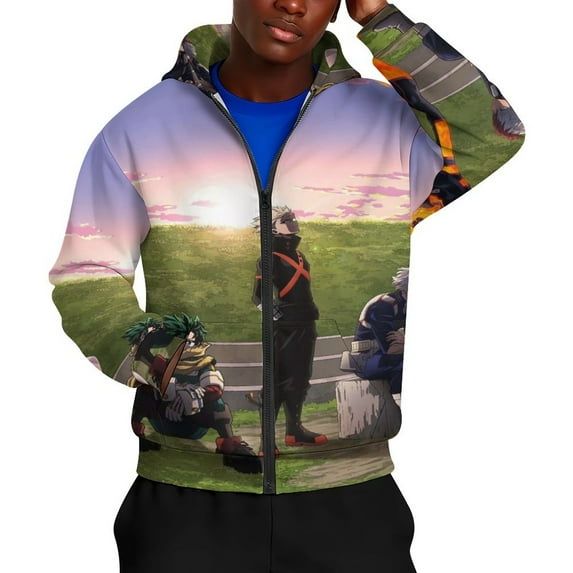 Anime My Hero Academia Boku Teen Sweatshirts Zipper Hoodies Jacket Coat ...