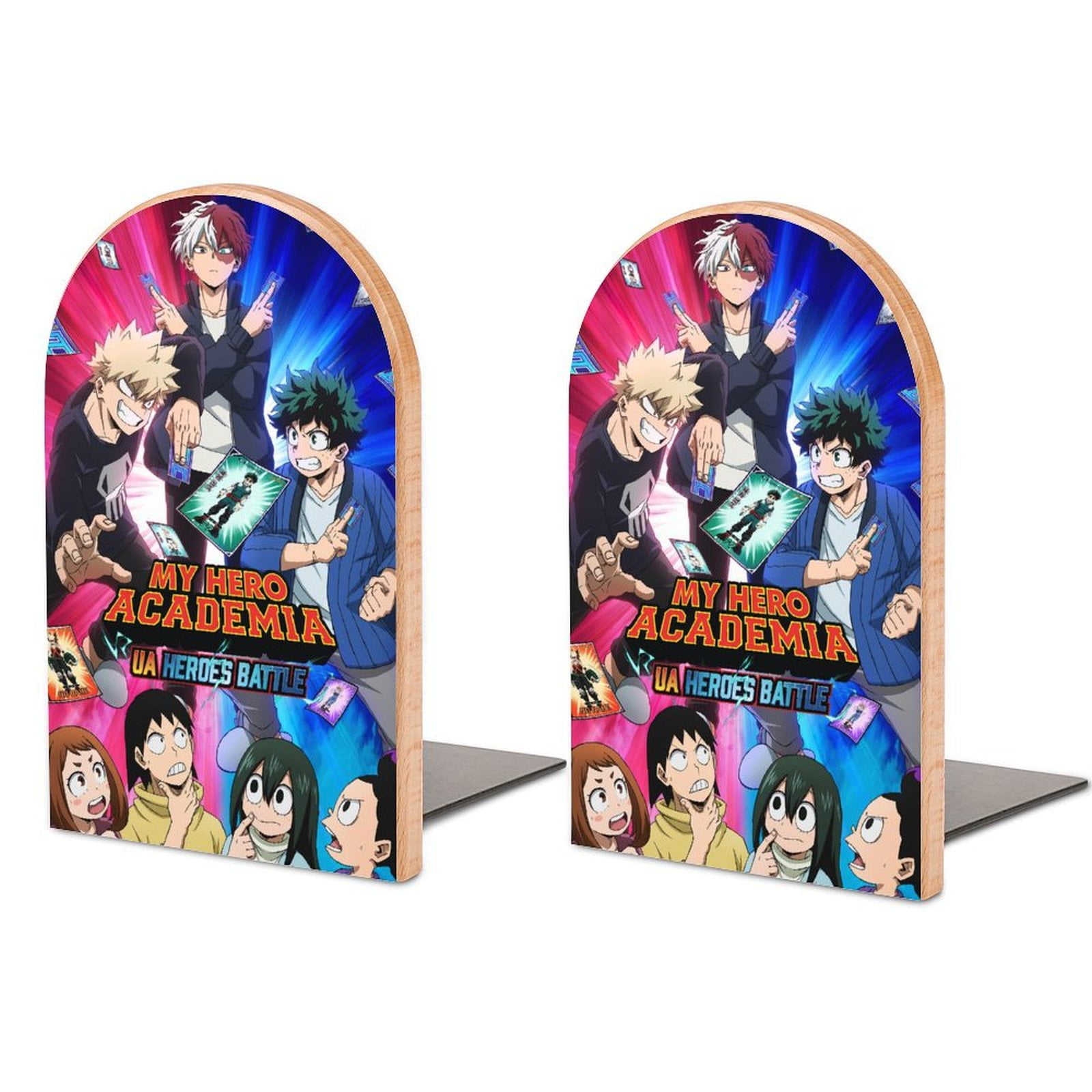 Anime My Hero Academia Bookends Wood Book Divider Decor Shelves Non ...