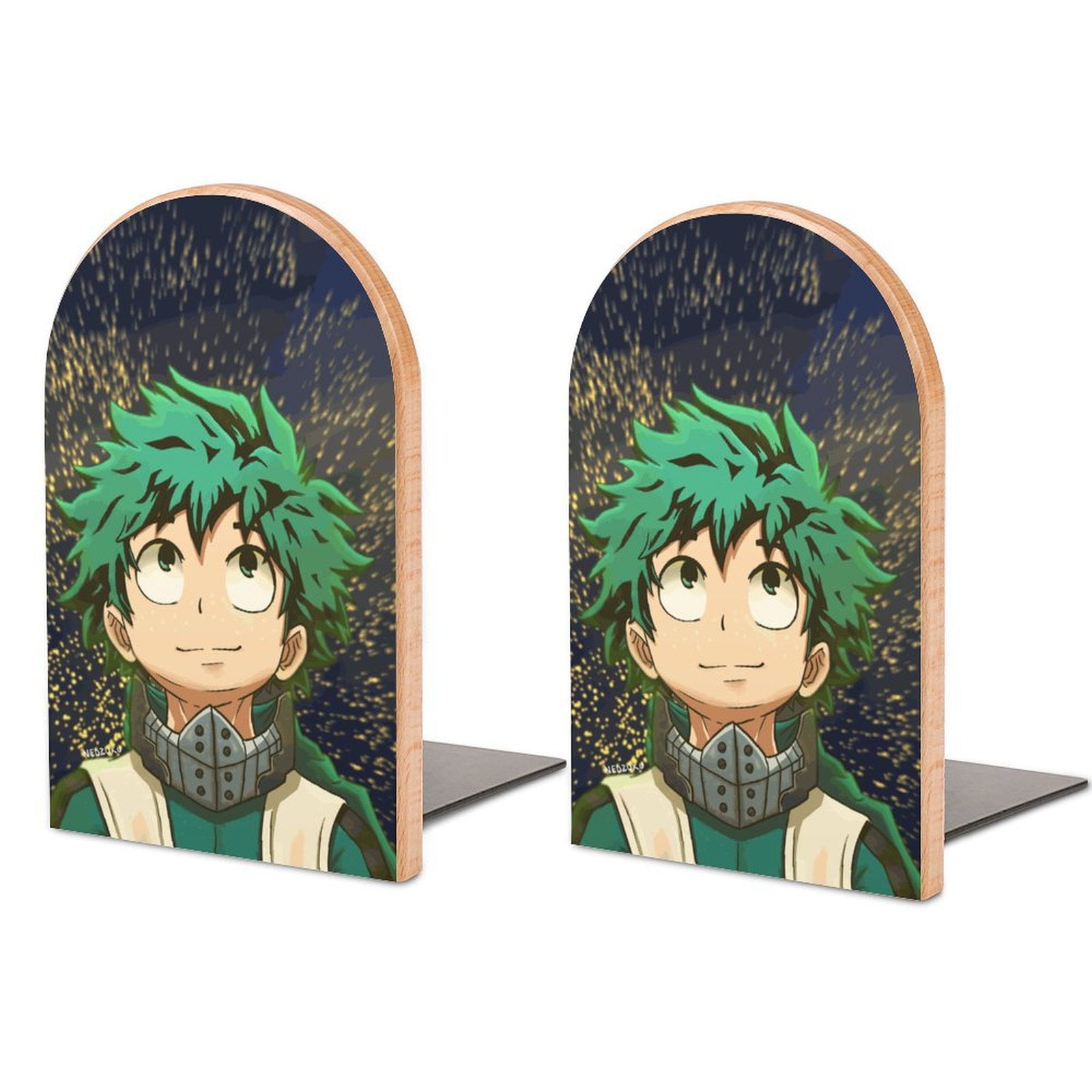 Anime My Hero Academia Bookends Wood Book Divider Decor Shelves Non ...