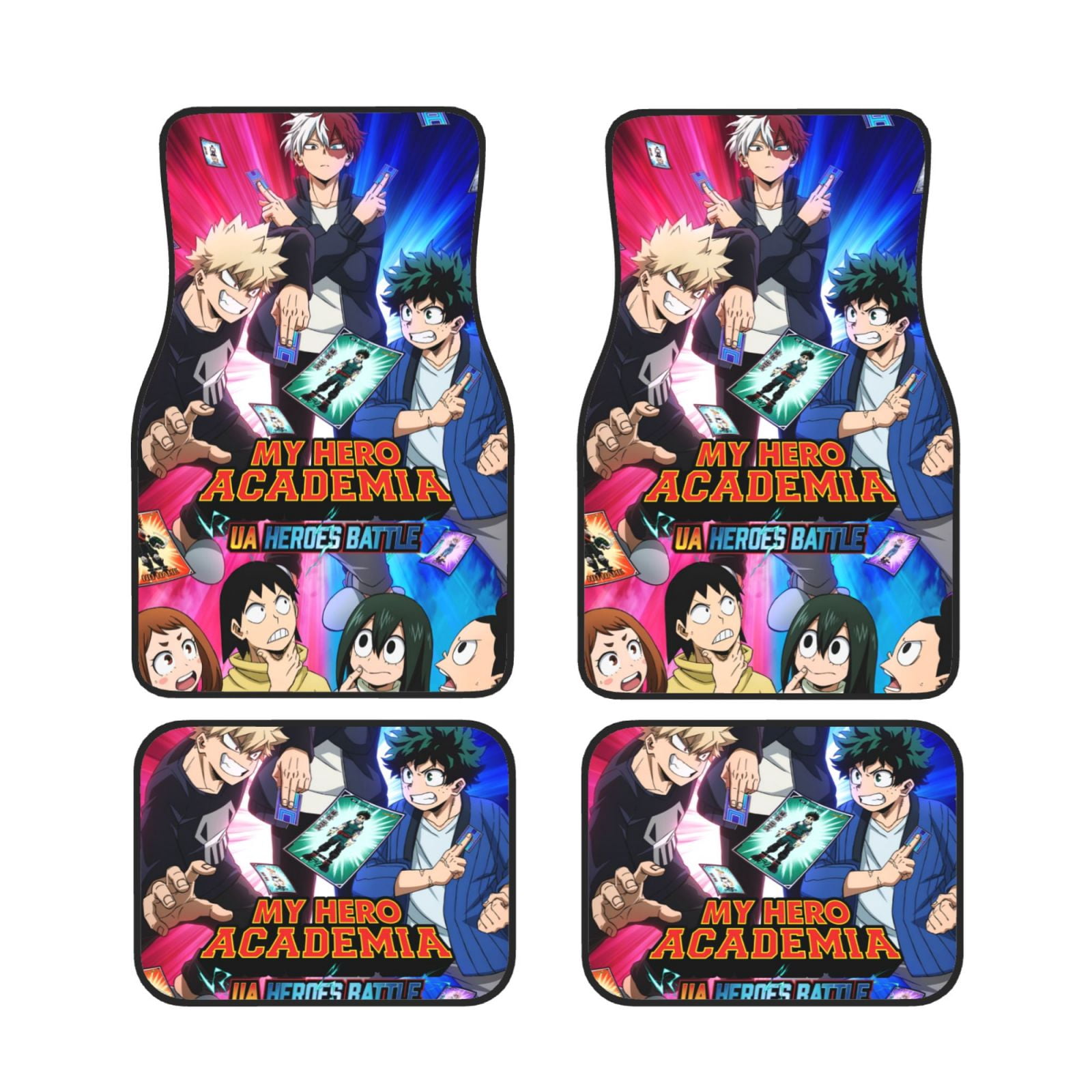 Anime My Hero Academia Car Floor Mats 4-Piece Full Set Front Rear Auto ...