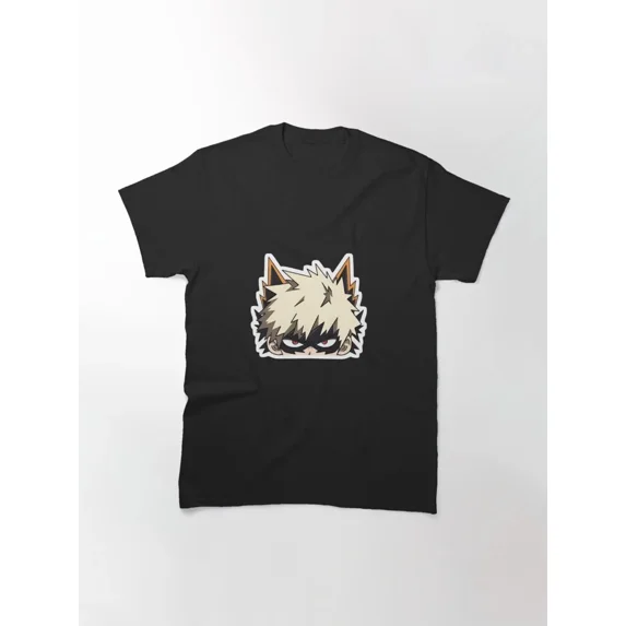 Anime My Hero Academia Fierce Explosive Rival Mask Black T-shirt Size S ...