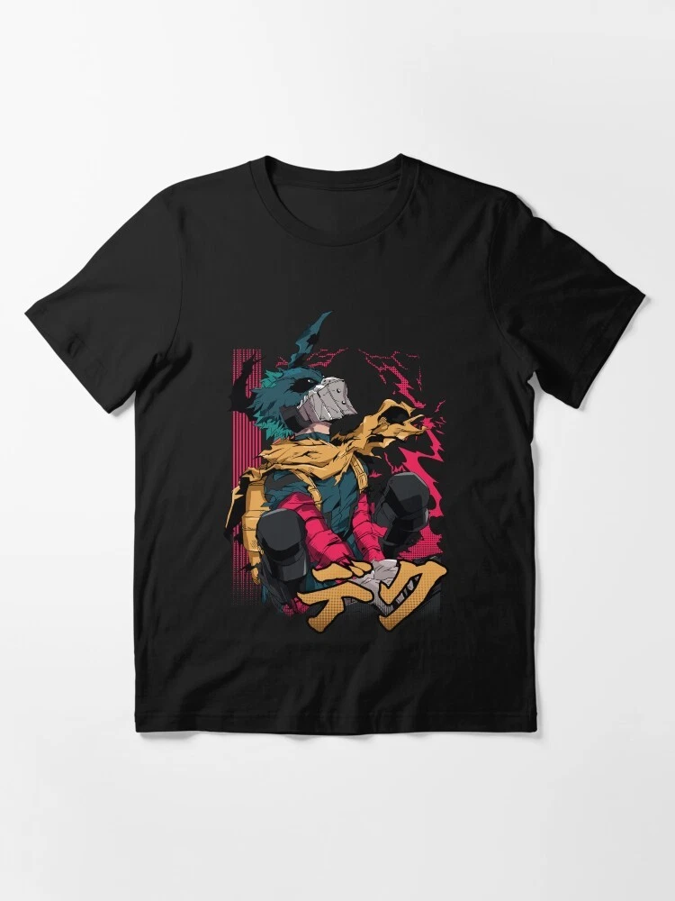 Anime My Hero Academia Green Haired Hero Black T-shirt Size S-5XL ...