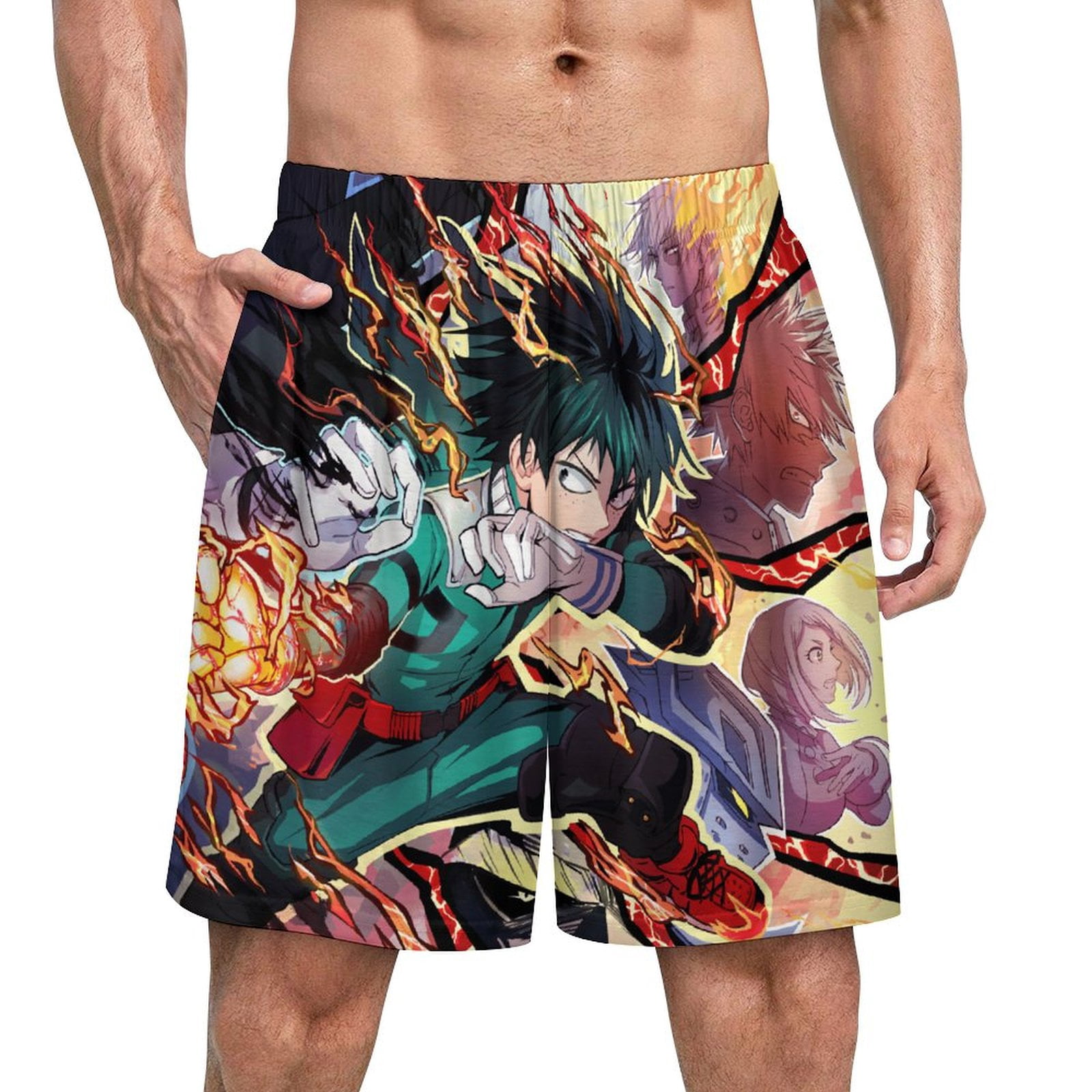 Anime My Hero Academia Men's Shorts 3D Printed Beach Shorts Pajama ...