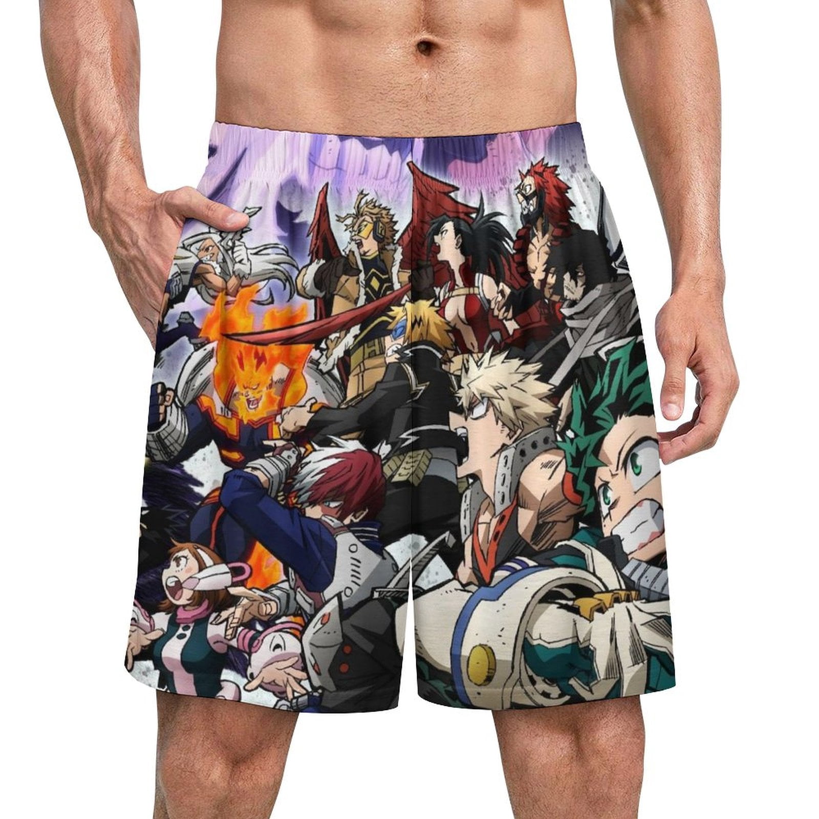 Anime My Hero Academia Men's Shorts 3D Printed Beach Shorts Pajama ...