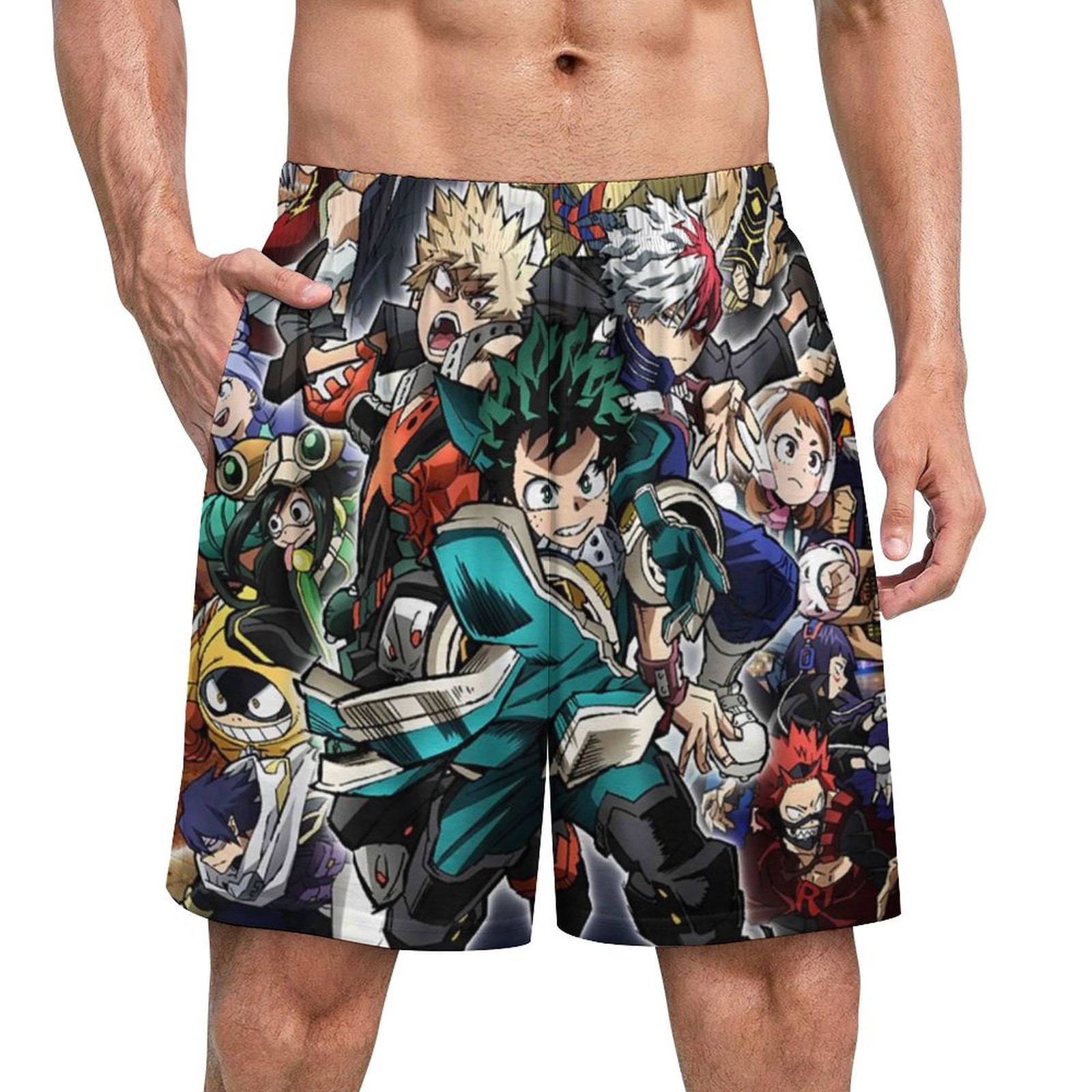 Anime My Hero Academia Men's Shorts 3D Printed Beach Shorts Pajama ...