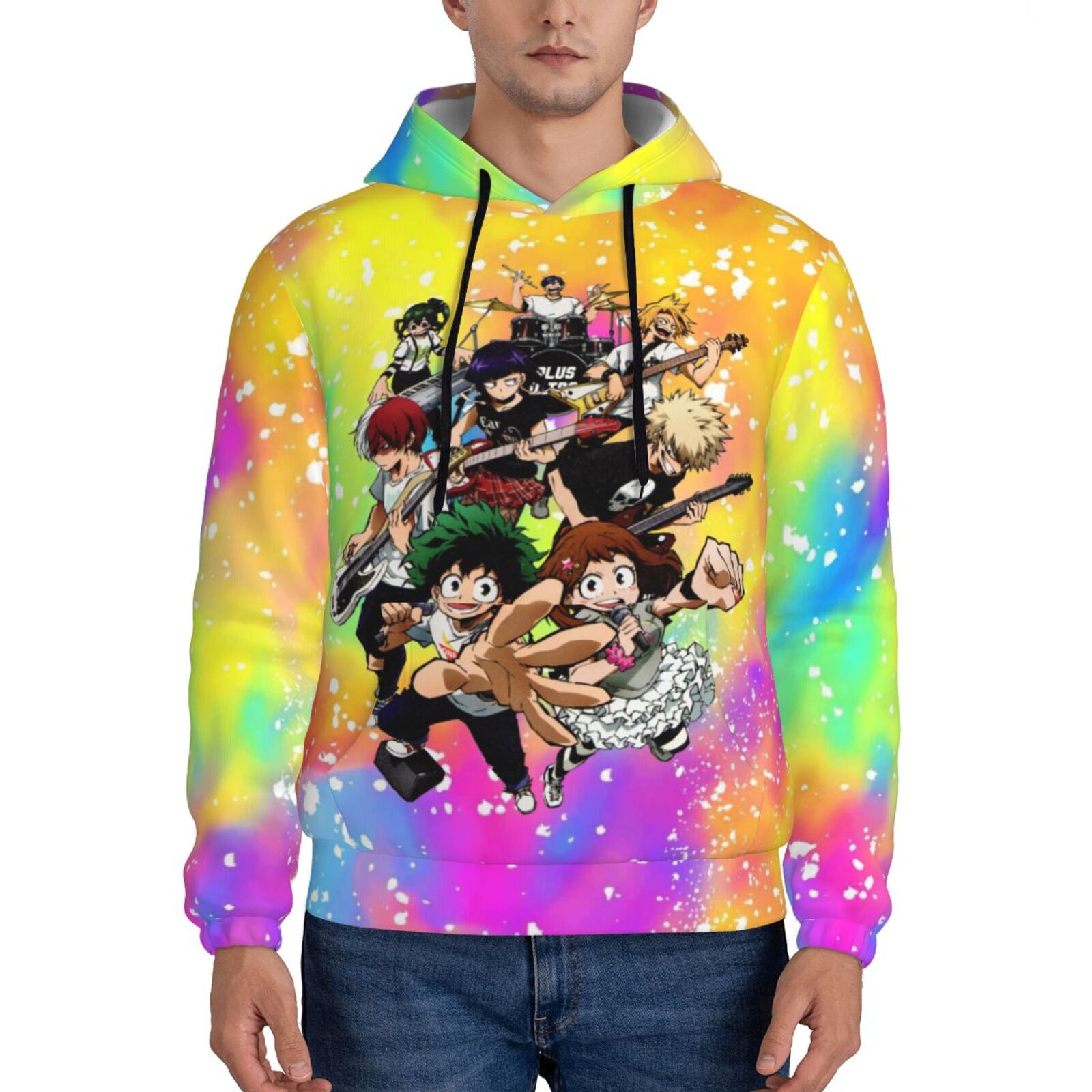 Anime My Hero Academia Mens Aldult Hooded Sweater, Novelty Hat Rope ...
