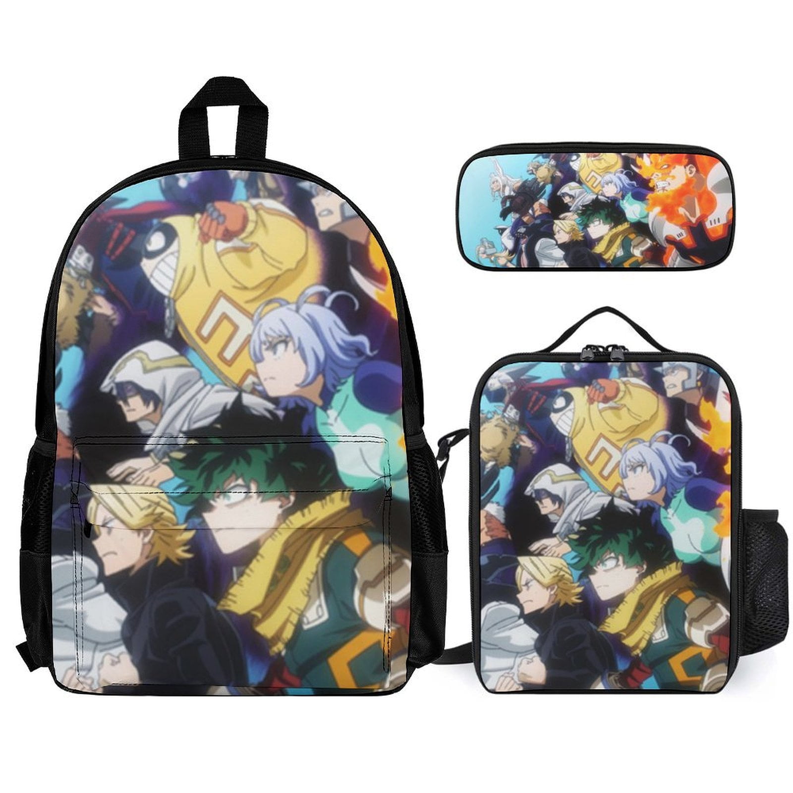 Anime My Hero Academia Mha Backpack With Lunch Bag Pencil Case Pen Bag ...
