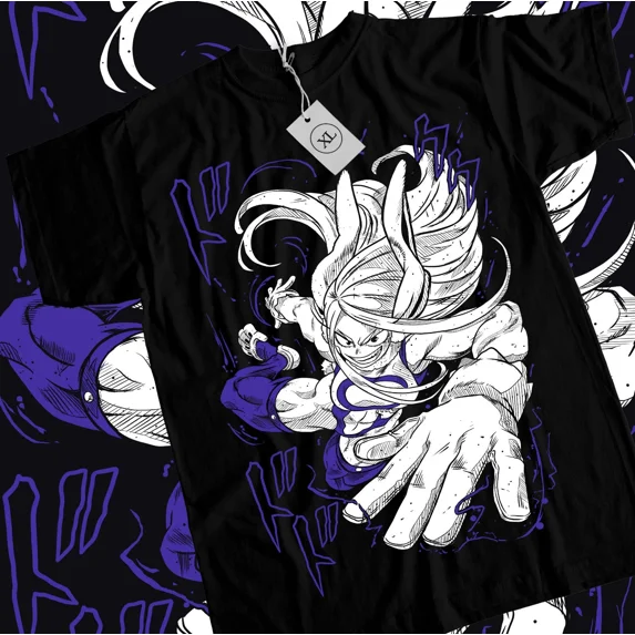 Anime My Hero Academia Mirko Rumi Rabbit Hero Black T-Shirt Size S-5XL ...