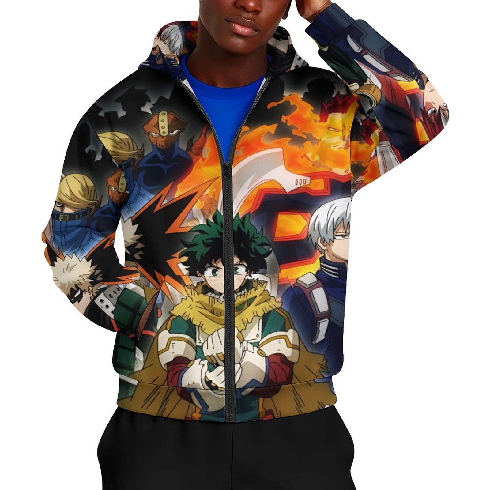 Anime My Hero Academia Teen Sweatshirts Zipper Hoodies Jacket Coat With ...