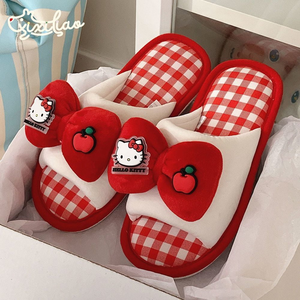 Anime My Melody Hello Kitty Slippers Sanrioed Cartoon Kawaii Kuromi ...