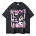 Anime My Melody T Shirt Vintage Washed Kuromi T-shirts Retro Streetwear ...