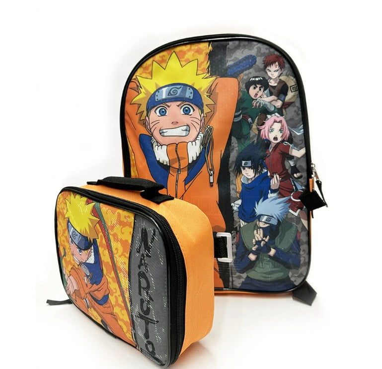 Anime Naruto Backpack with Detachable Lunch 16" Large Backpack ...