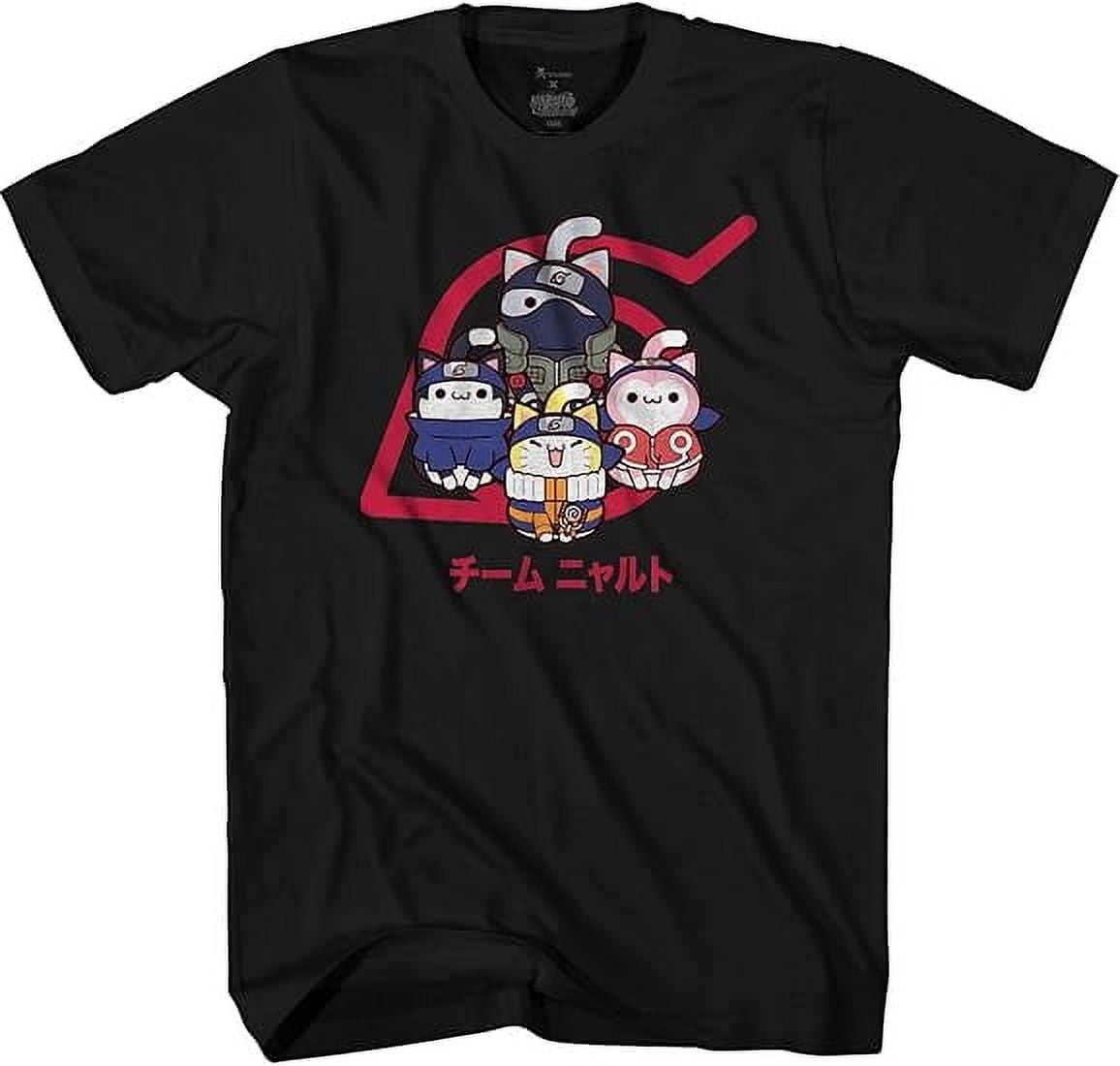 Anime Naruto Chibi Cat Team Naruto T-Shirt – Black Adult Unisex Tee ...