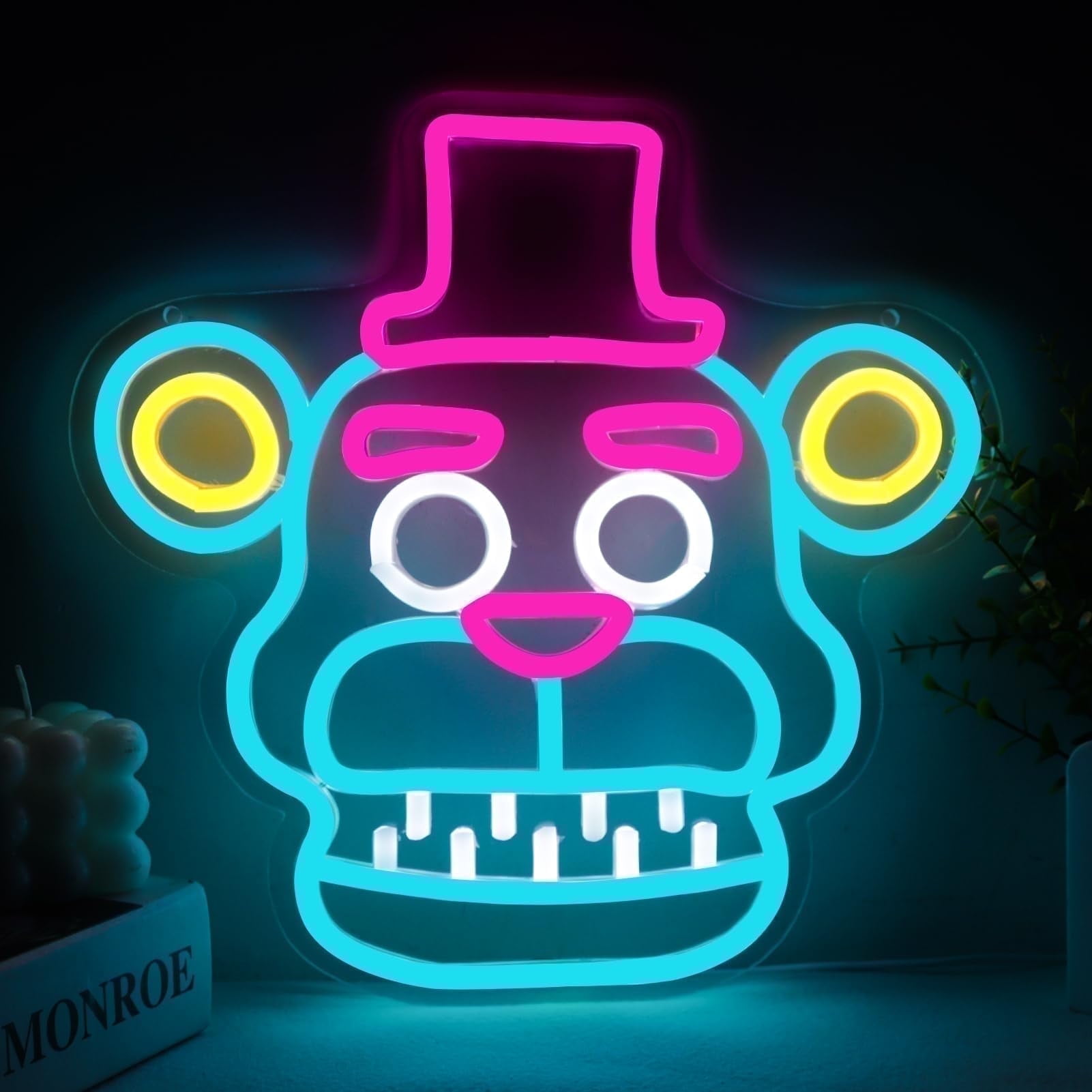 JFLLamp Fnaf Cartoon Neon Sign Blue 12.2x11.8 inch USB-Powered Decor ...
