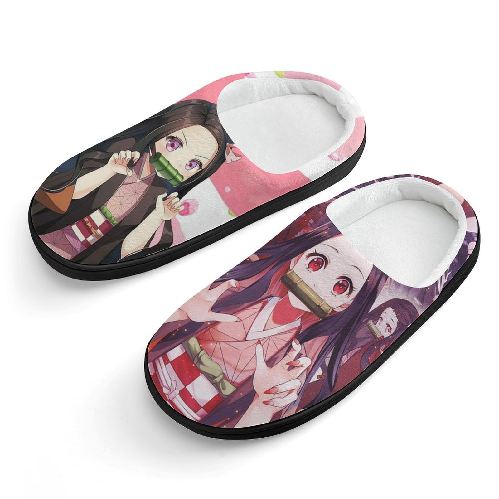 Anime Nezuko Kamado Kids Cotton Slippers Slip-on Indoor Memory Foam ...