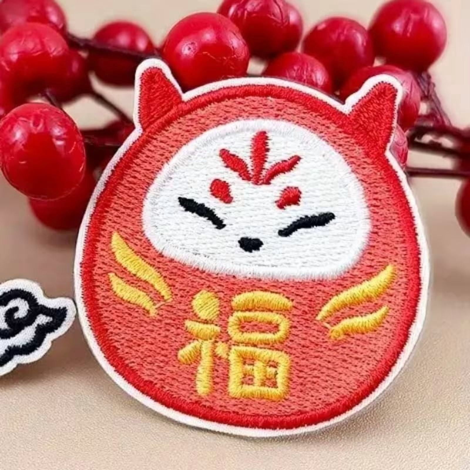 Anime Nine-Tailed Fox Embroidery Patch - Japanese Manga Style, Self ...