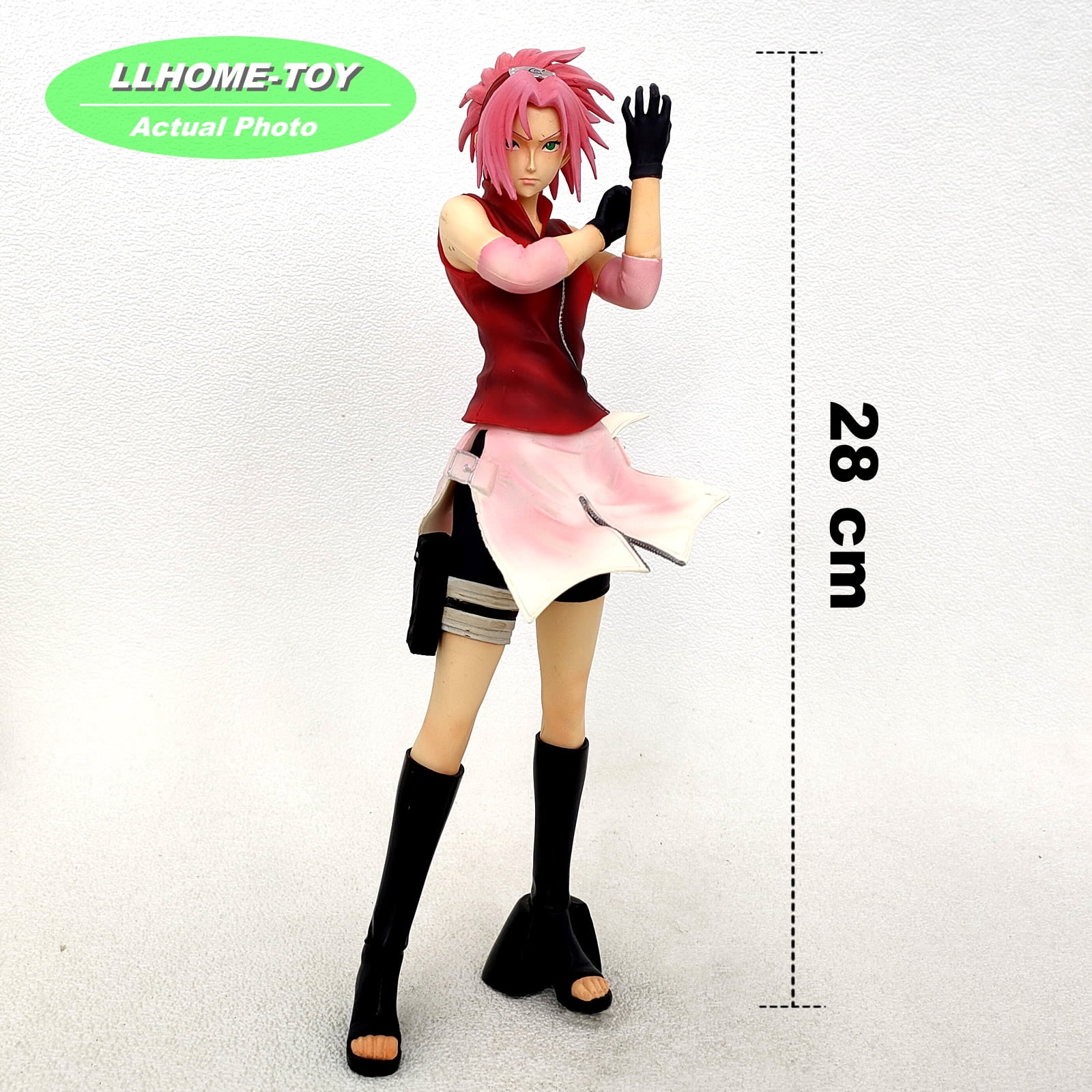 Anime Ninja Haruno Sakura Pulling gloves pretty cool girl Figure Statue ...