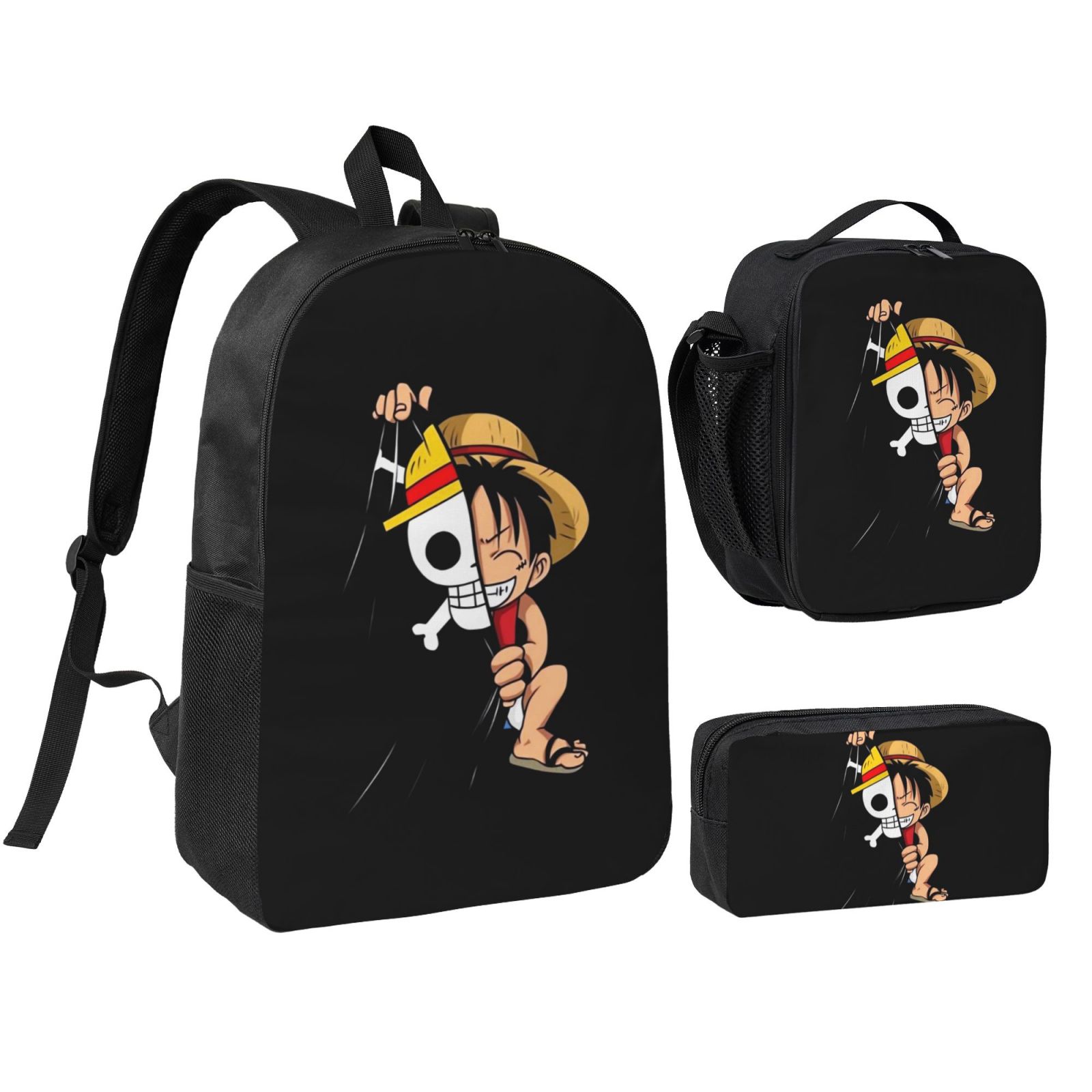 Anime ONE PIECE Backpack 3 Pcs Casual Multifunction Travel Backpacks 17 ...