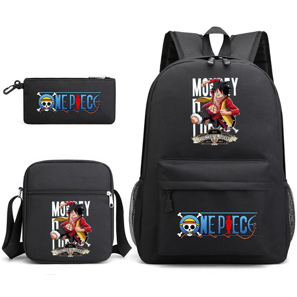 Anime ONE-PIECE Backpack for Teen/Womens/Mens Cartoon Backpack Set ...