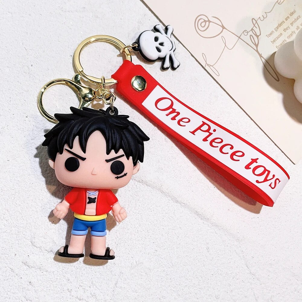 Anime ONE PIECE Keychain Cartoon Monkey D. Luffy Roronoa Zoro Figure ...