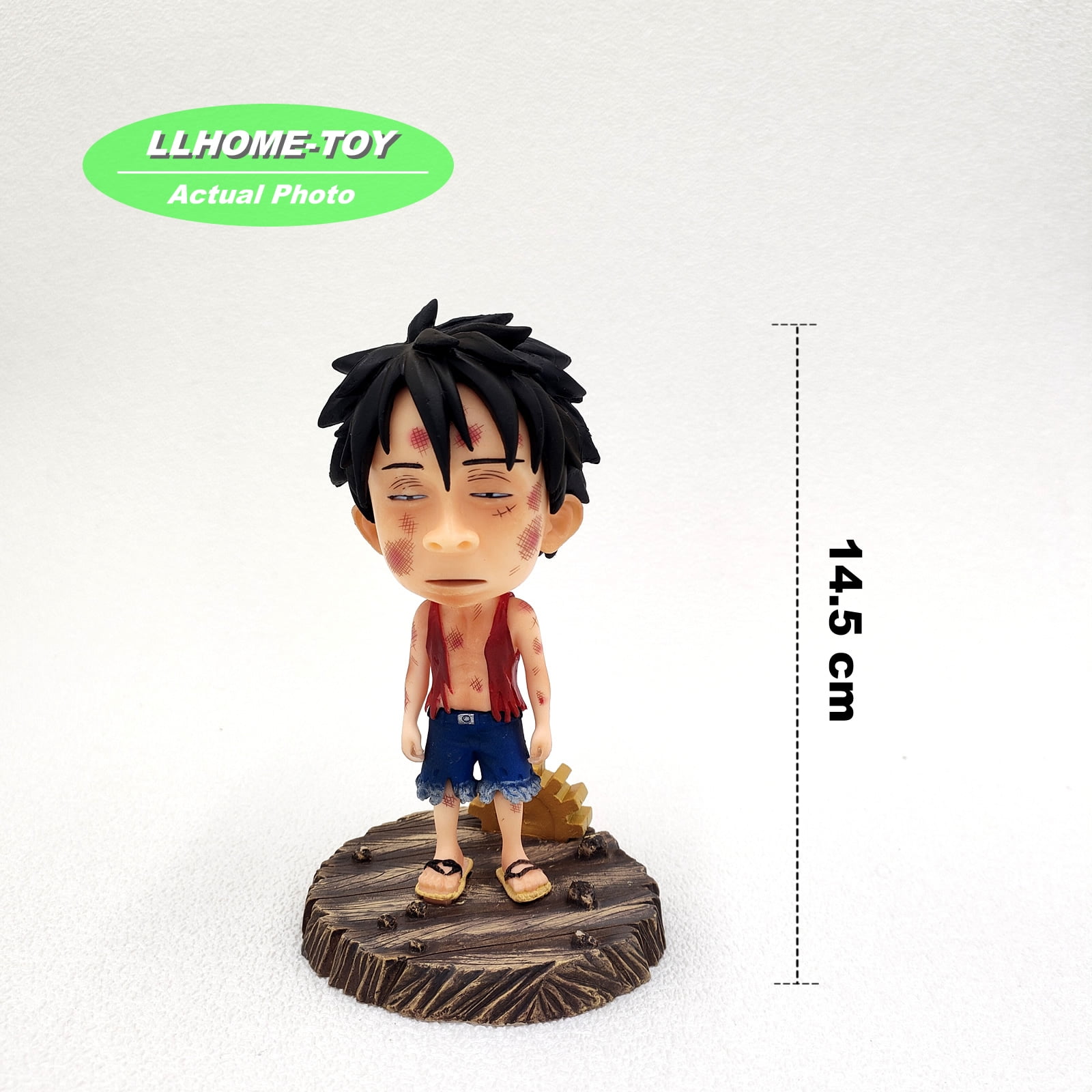 Anime OP Monkey D. Luffy Big Head Cute injured PVC Figures Action Toy ...