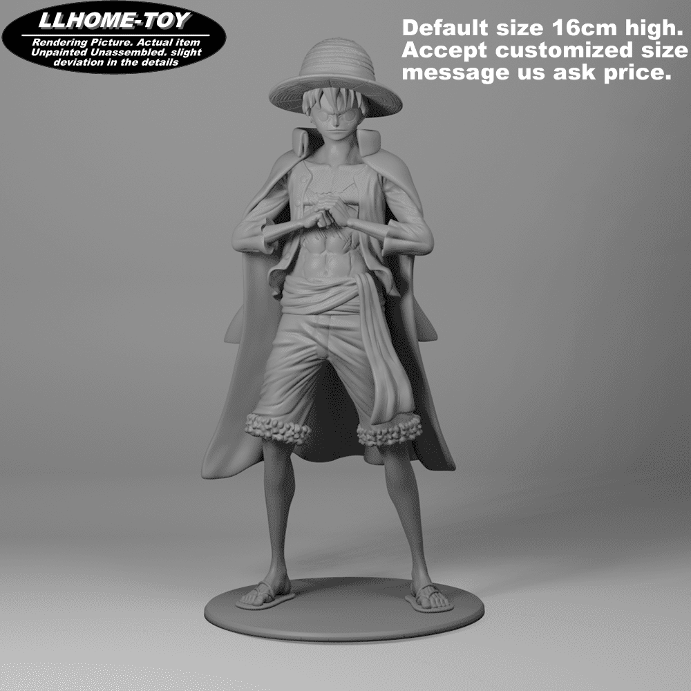 Anime OP Monkey D Luffy cup his own hands stand Resin 3D Print GK Kit ...