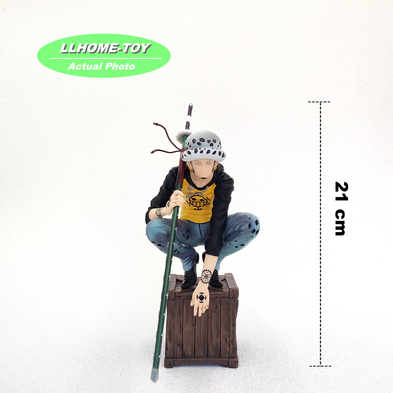 Anime OP Trafalgar D Water Law Asian squat Wano Country Figure Statue ...