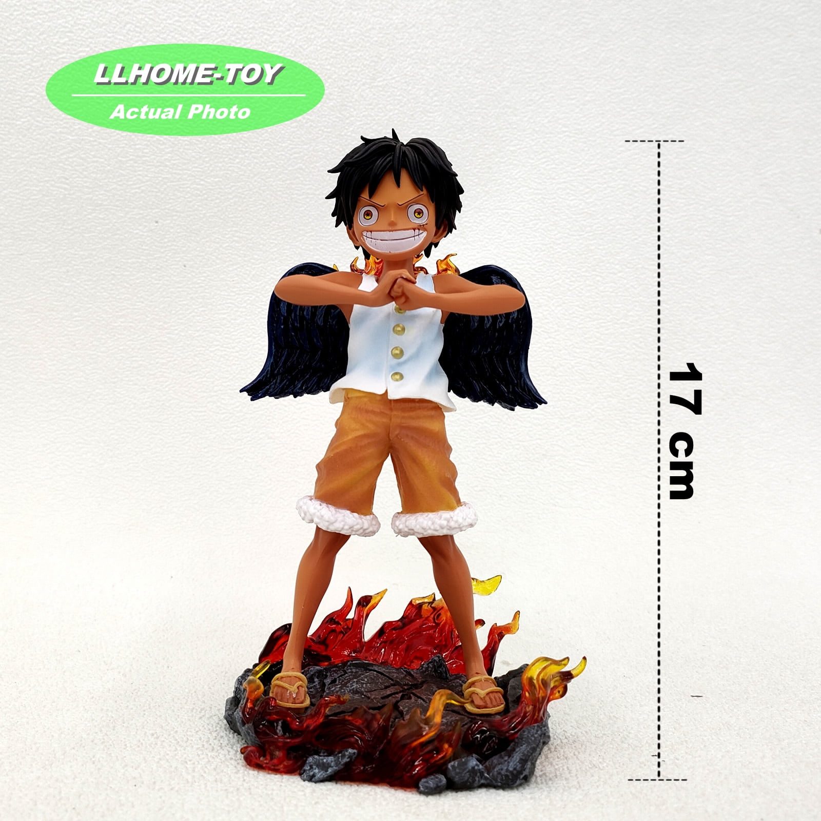 Anime OP childhood Monkey D Luffy COS black Angel Stand laugh Figures ...