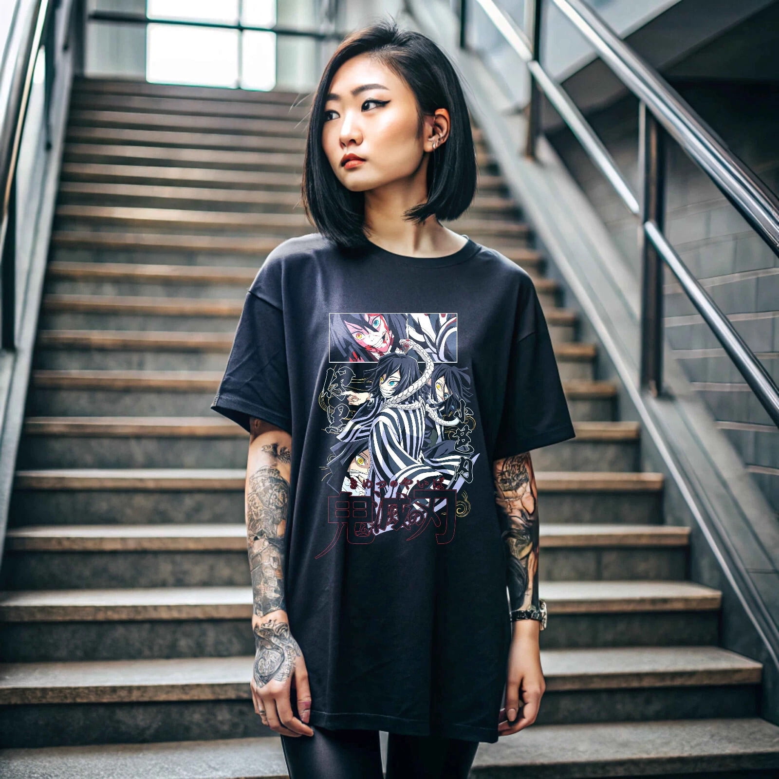 Anime Obanai Iguro Serpent Hashira Nezuko Tanjiro Demon Slayer T-shirt ...